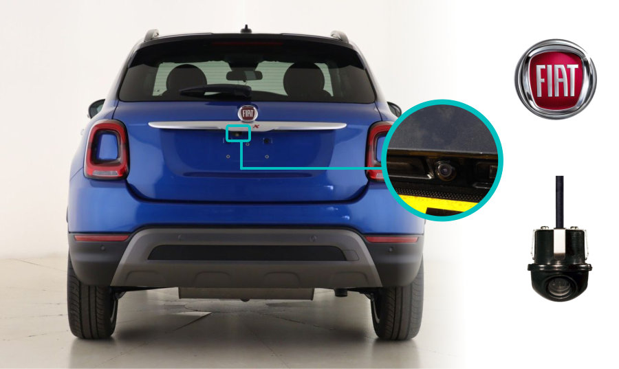 Fiat 500x Rear View Reversing Retrofit Camera Kit 7 Uconnect System